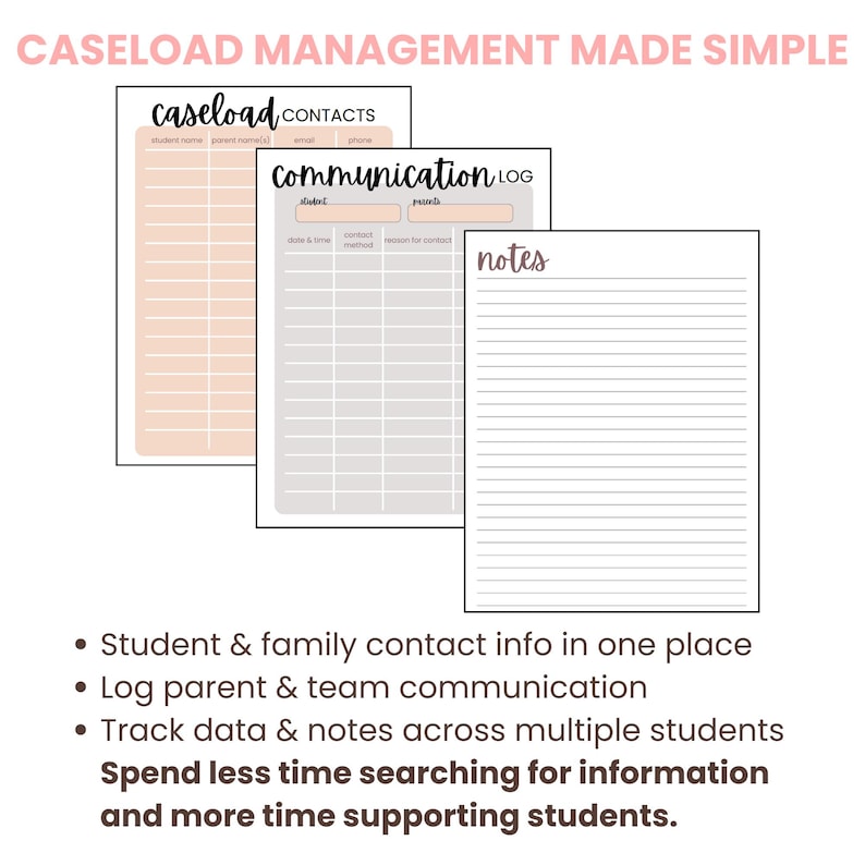 Editable IEP Data Binder for Special Education | Caseload Tracker ...