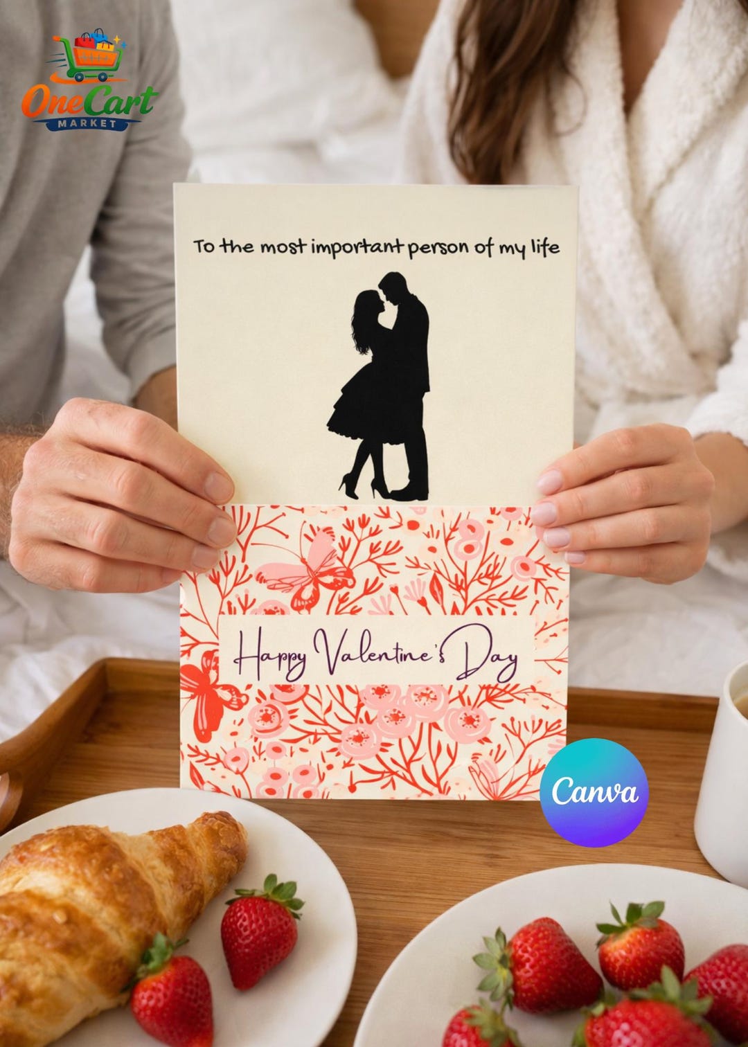 Floral Valentine's Day Card | Editable Canva Template (digital Download ...