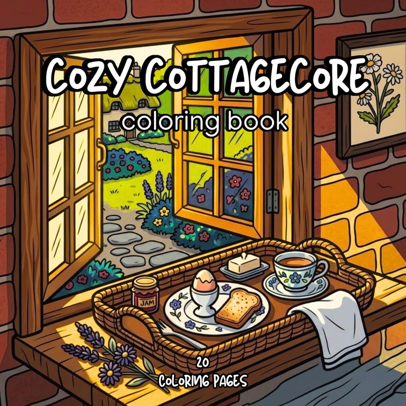 Cozy Cottagecore Coloring Book | Printable Coloring Pages | Cute ...