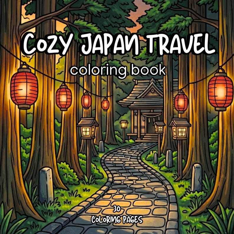 Cozy Japan Coloring Relaxing Coloring Pages Coloring for Adults Hygge ...