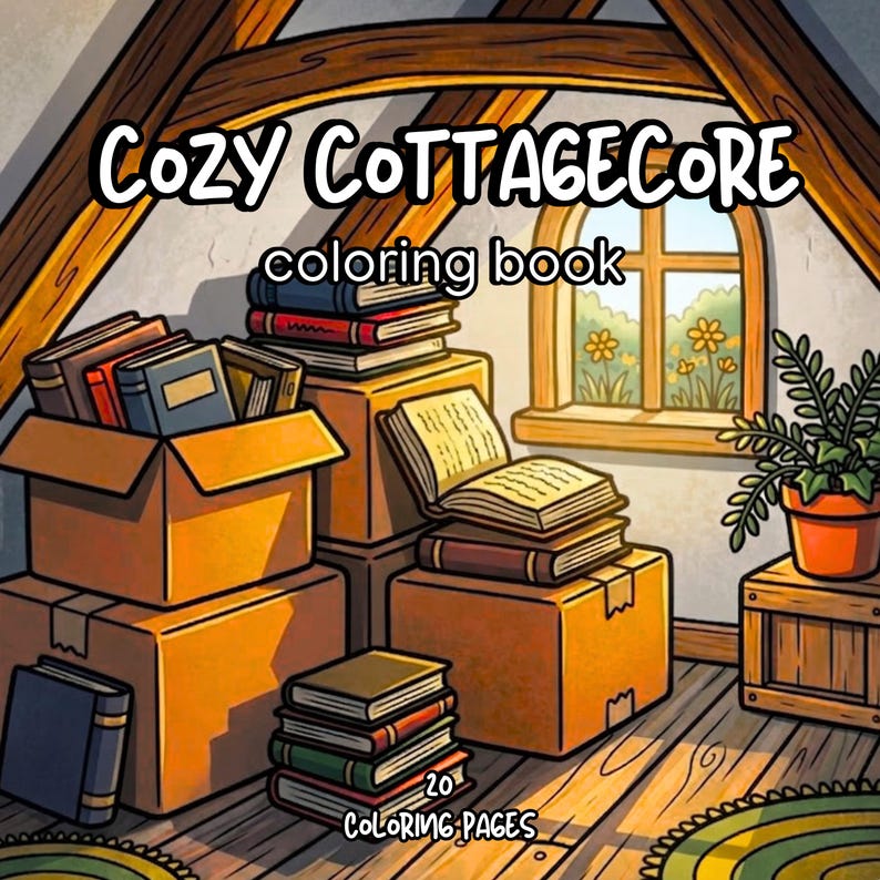 Cozy Cottagecore Coloring Book | Printable Coloring Pages | Cute ...