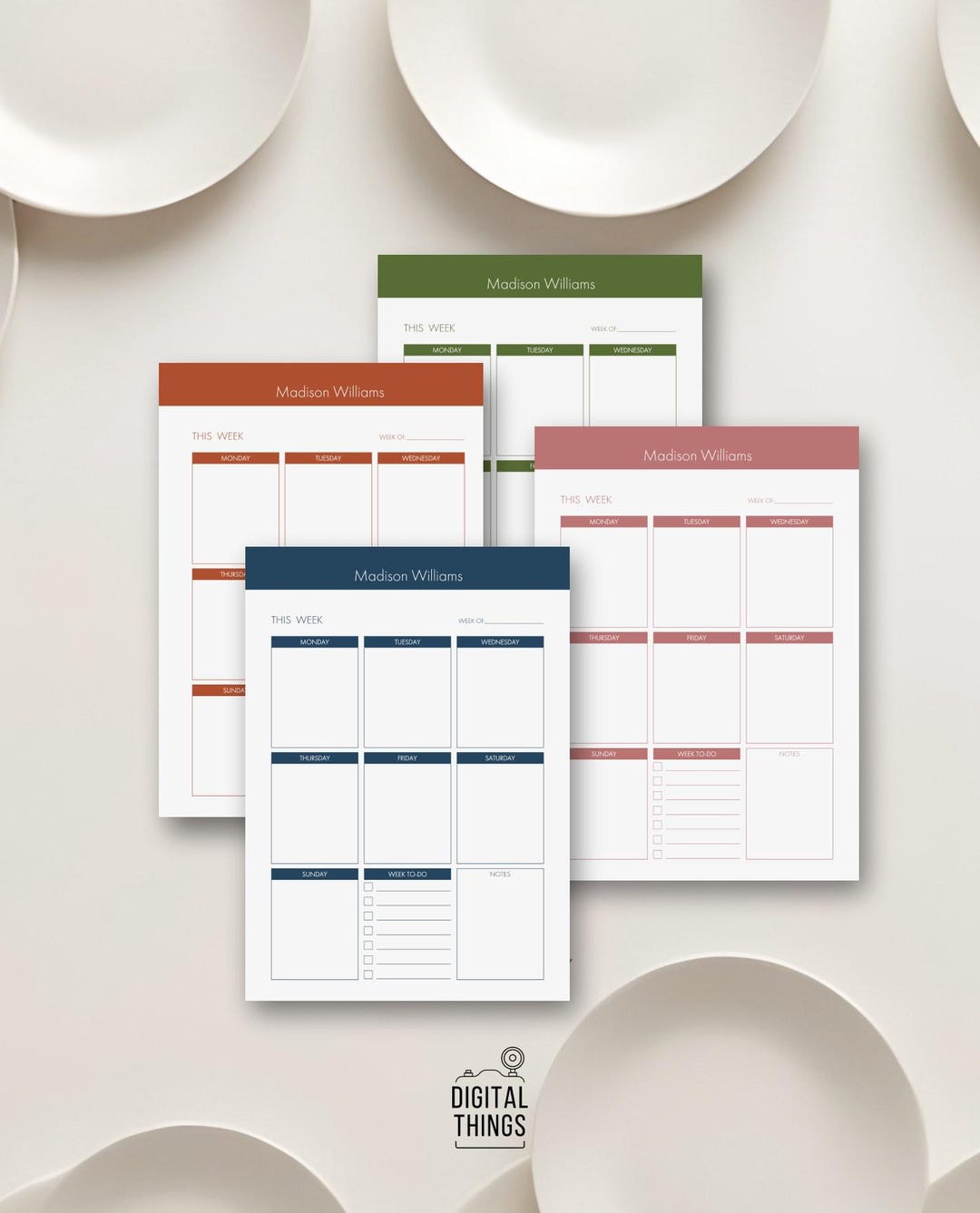 Personalized Weekly Planner Notepad, Custom Notepad Planner ...