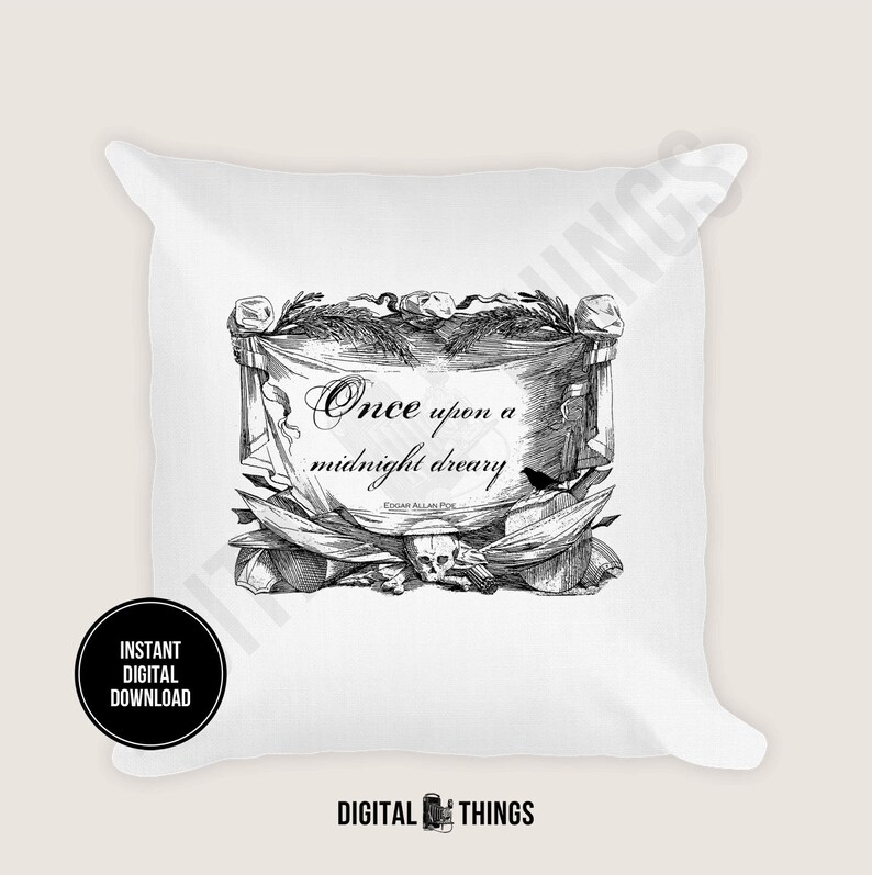 Halloween Edgar Allan Poe the Raven Bird Poem Printable Print - Etsy