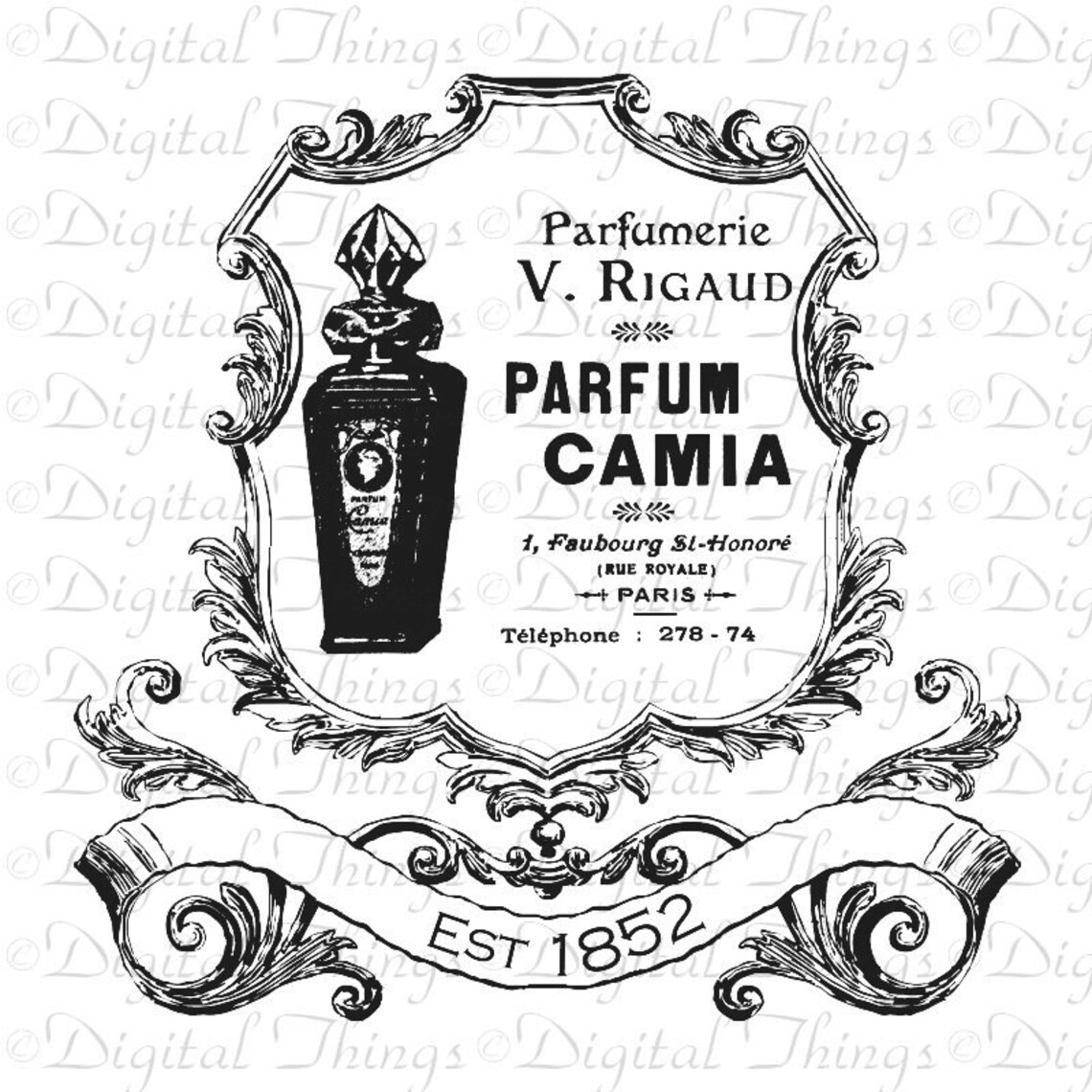 French Perfume Label Paris Label French Decor Wall Decor Art | Etsy