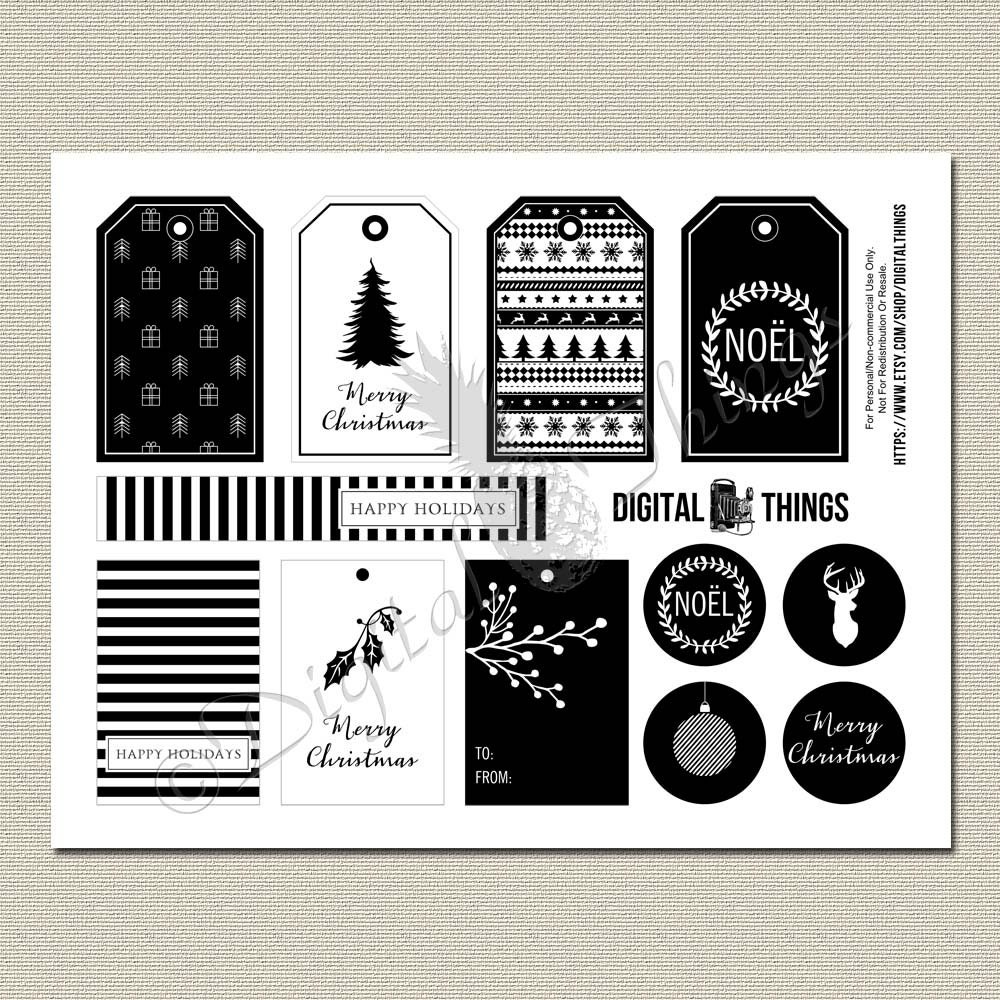 Printable Christmas Gift Tags. Digital Christmas Tags. Modern - Etsy