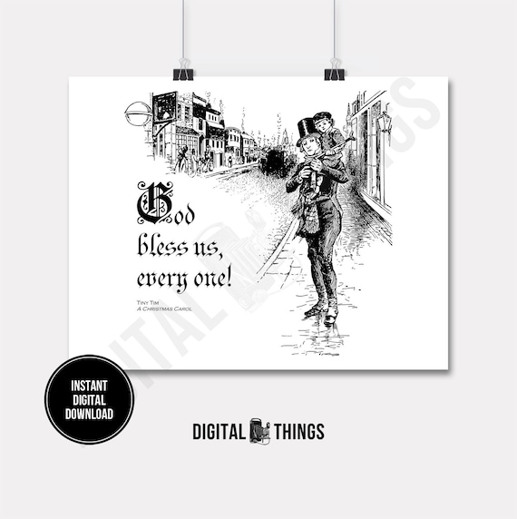 Tiny Tim Christmas Carol Drawing