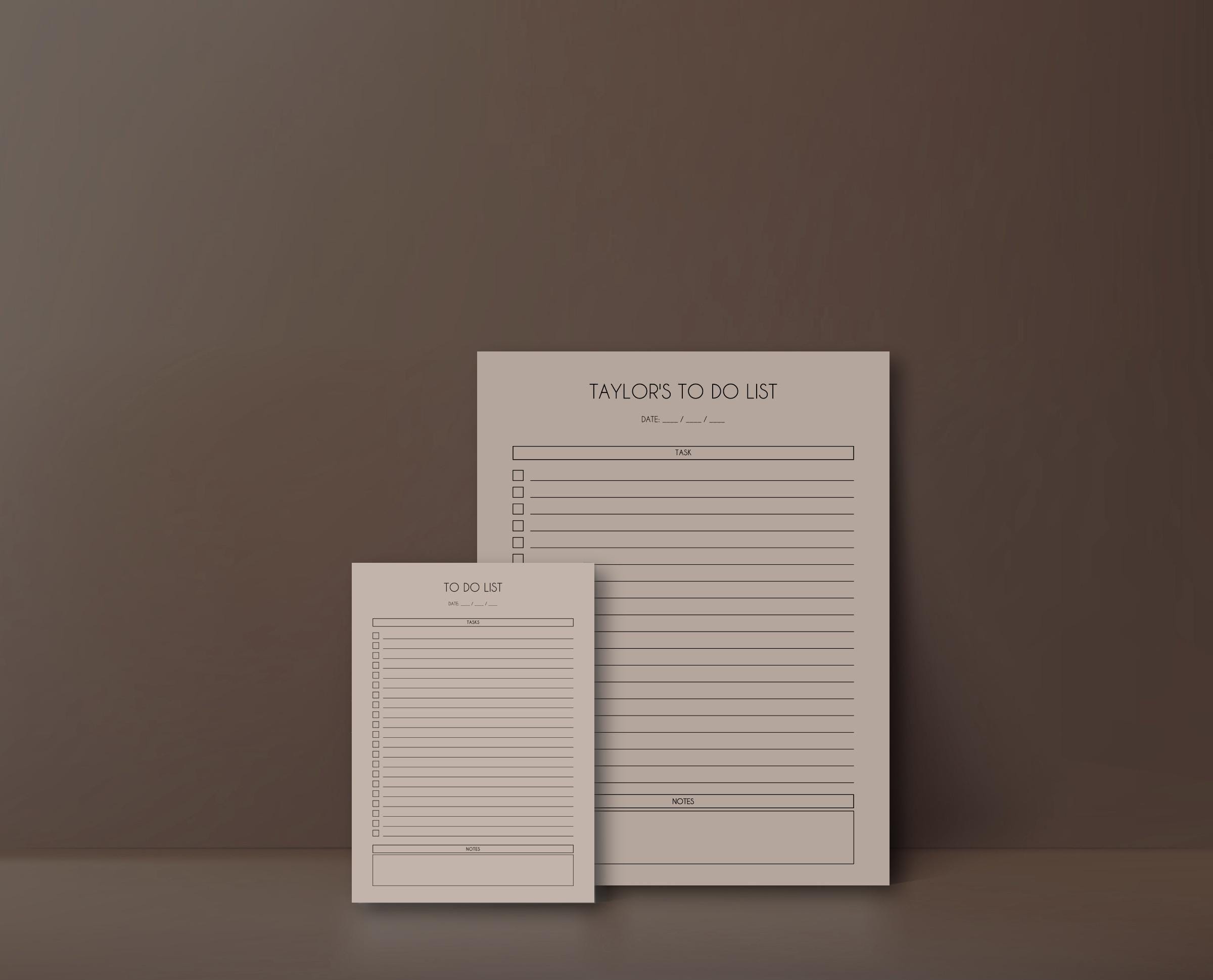 Personalized to Do List Notepad, Custom Minimalist Notepad Planner ...