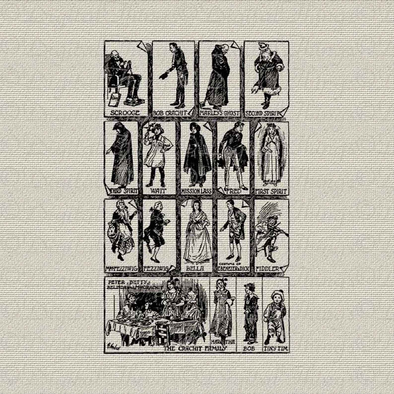 A Christmas Carol Charles Dickens Characters Holiday Decor | Etsy