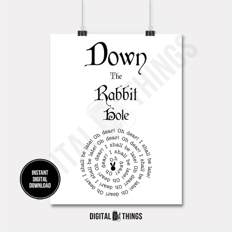 Follow the White Rabbit - Etsy