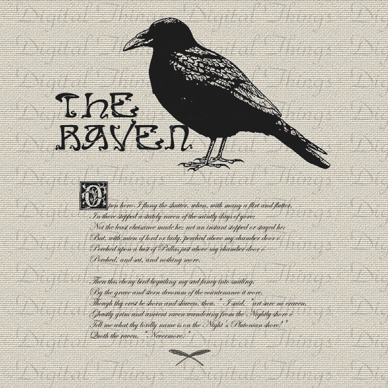 Halloween Edgar Allan Poe the Raven Bird Poem Wall Decor Art - Etsy