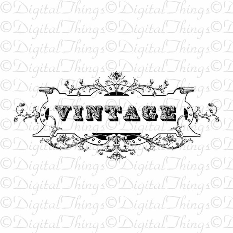 Word VINTAGE Typography Word Art Printable Digital Download | Etsy