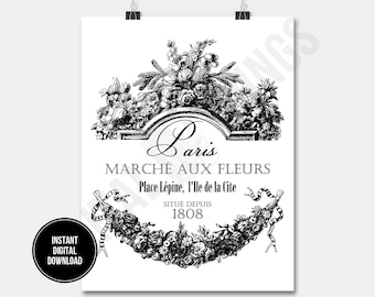 Digital Images Digital Collage Sheet Download Floral Paris - Etsy