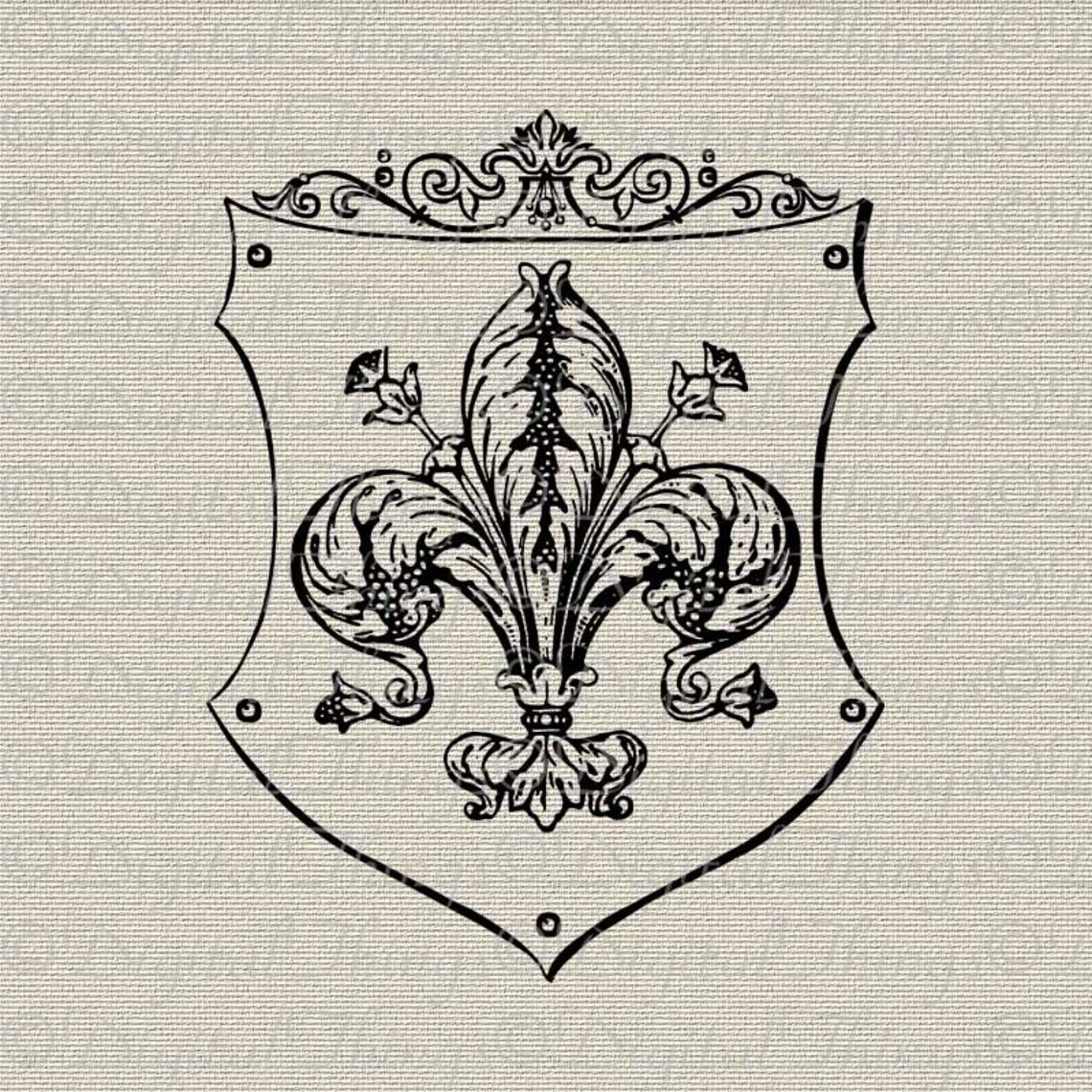 French Fleur de Lis Crest French Decor Wall Decor Art | Etsy