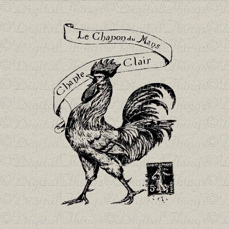 French Stamp French Postcard Rooster Chicken French Decor | Etsy
