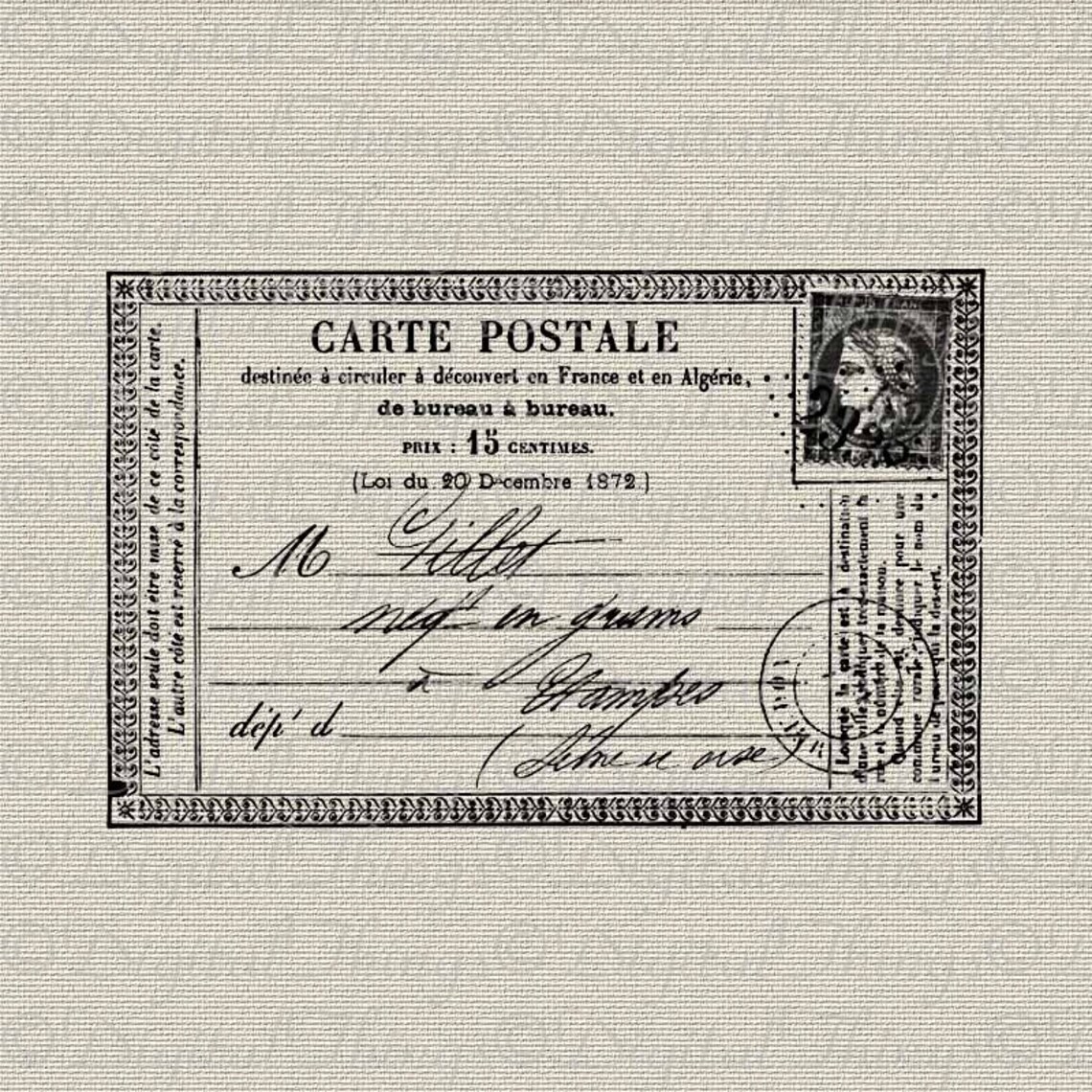 French Stamp French Postcard French Postmark French Decor - Etsy