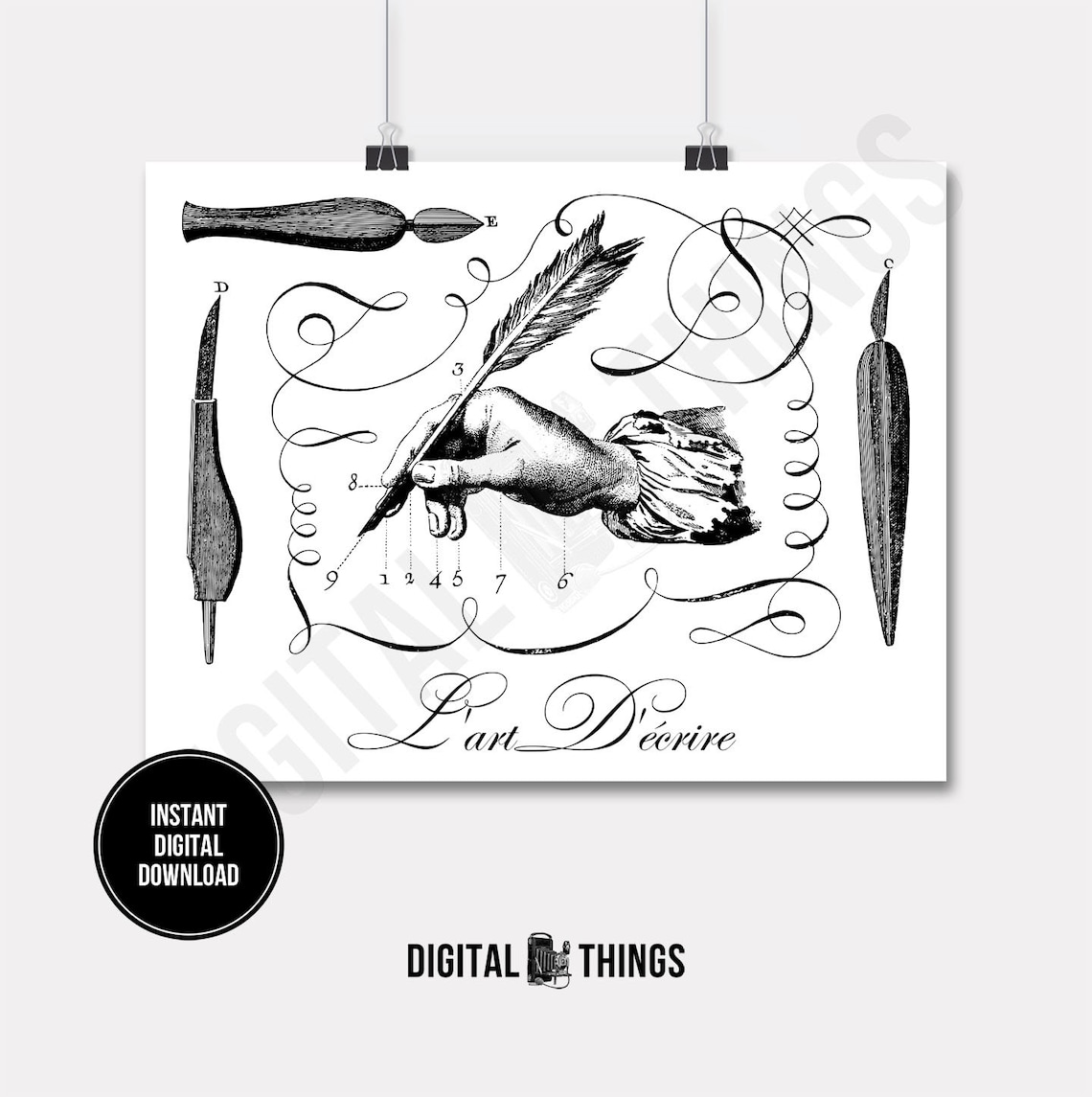 French Script Art of Writing French Decor Wall Decor Art - Etsy