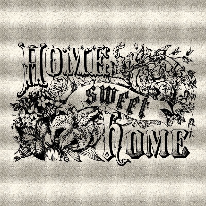 Home Sweet Home Word Art Vintage Wall Decor Art Typography | Etsy