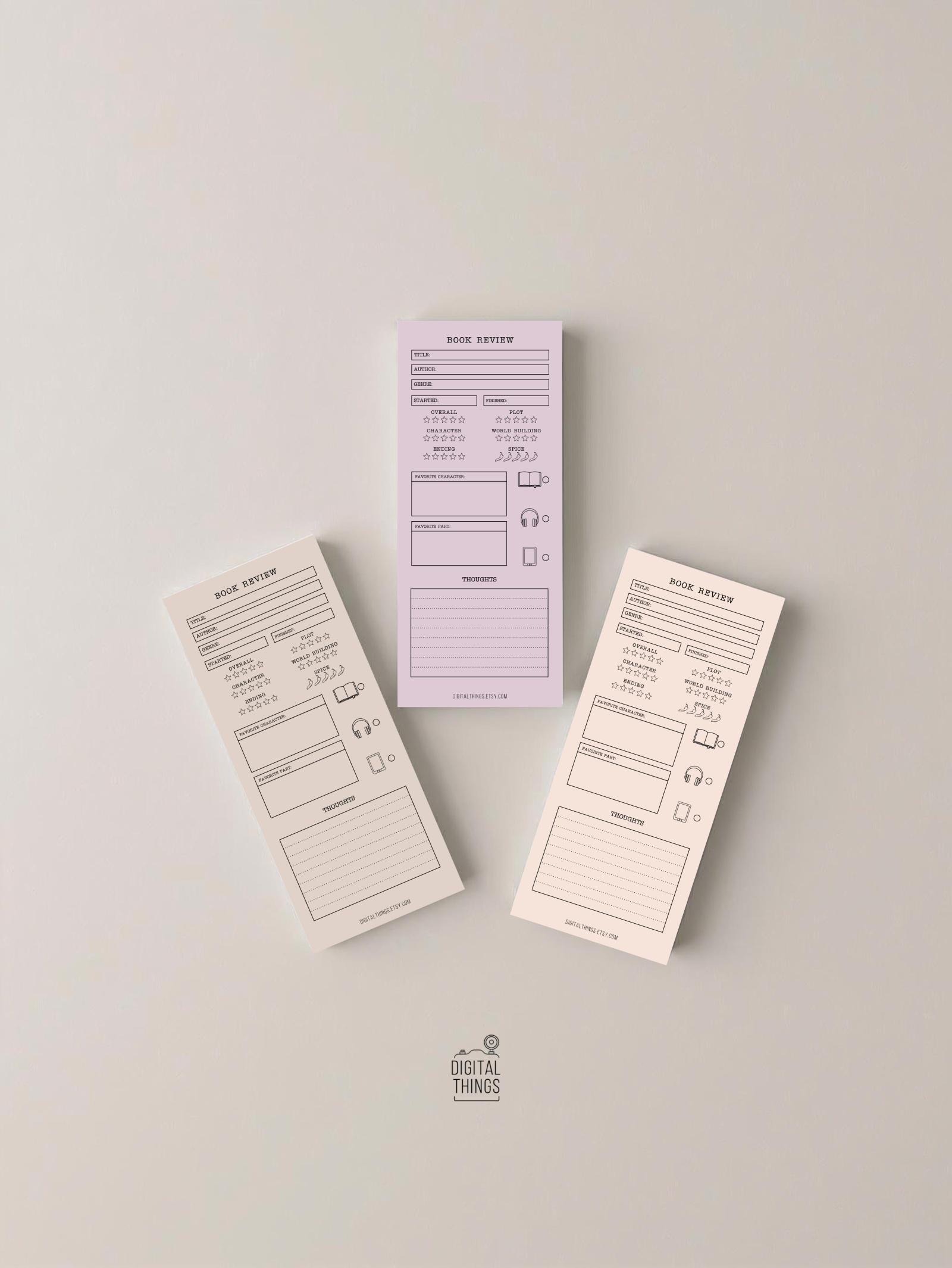 Book Review Notepad | Reading Journal for Book Lovers & Clubs | Book ...