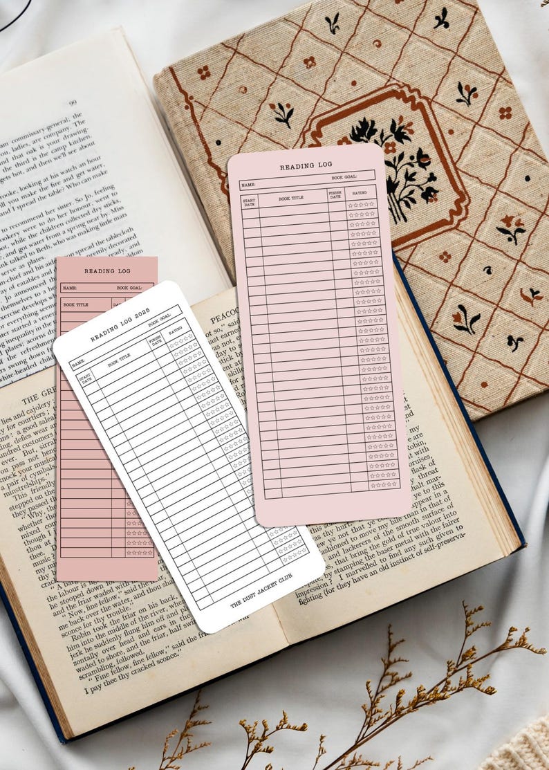 Personalized Reading List Bookmark Set of 10, Book Goal List Custom ...