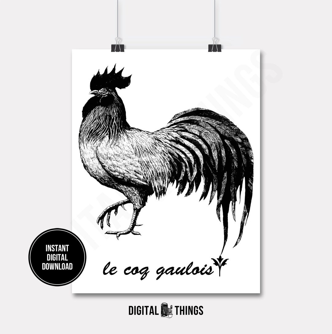 French Rooster Bird French Decor Kitchen Decor Wall Decor Printable ...