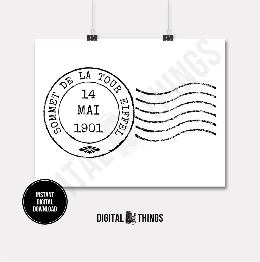 Eiffel Tower Paris French Postmark French Stamp French Decor - Etsy