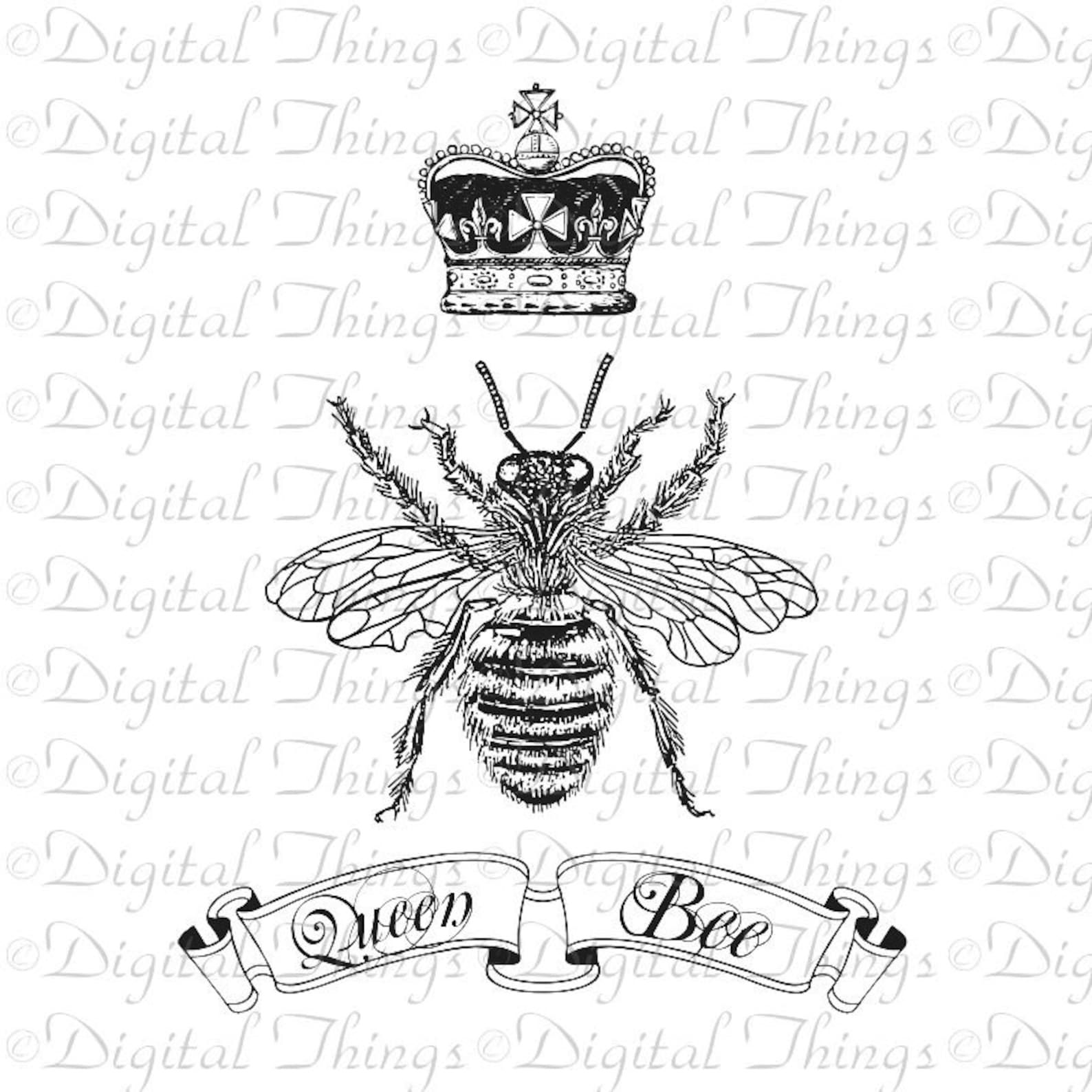 Queen Bee Crown Script Digital Download for Iron on Transfer - Etsy