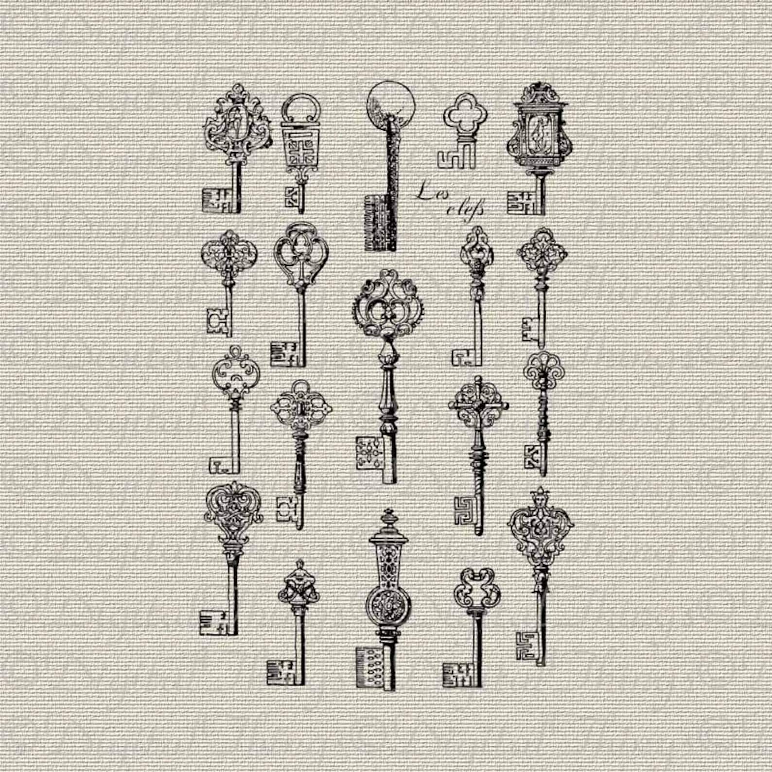 French Keys French Script French Decor Wall Decor Art - Etsy