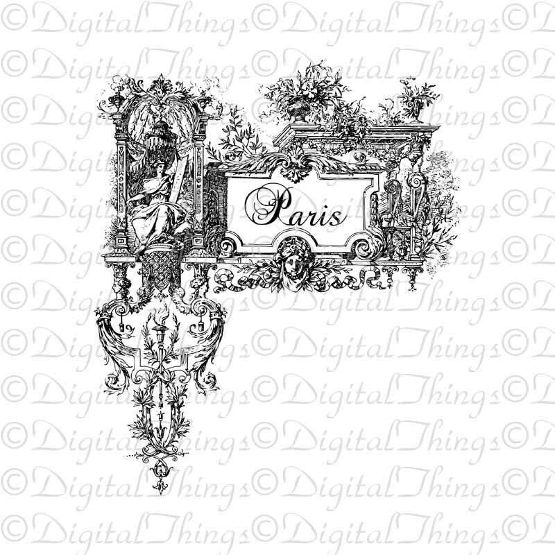 French Script Paris Floral French Decor Wall Decor Printable - Etsy