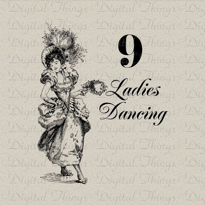 Nine Ladies Dancing Clipart