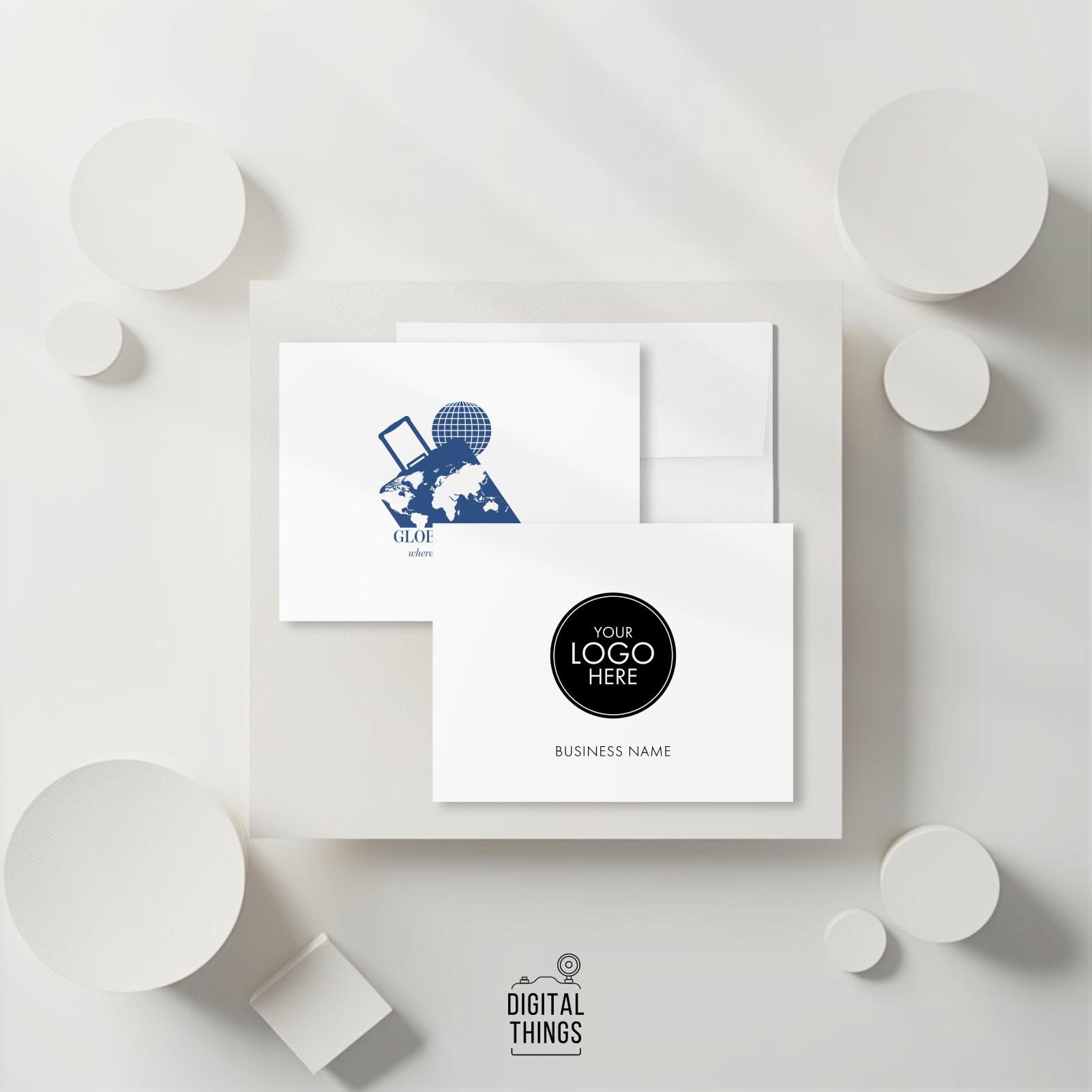 Personalized Logo Stationery, Business Logo Note Cards, Custom ...