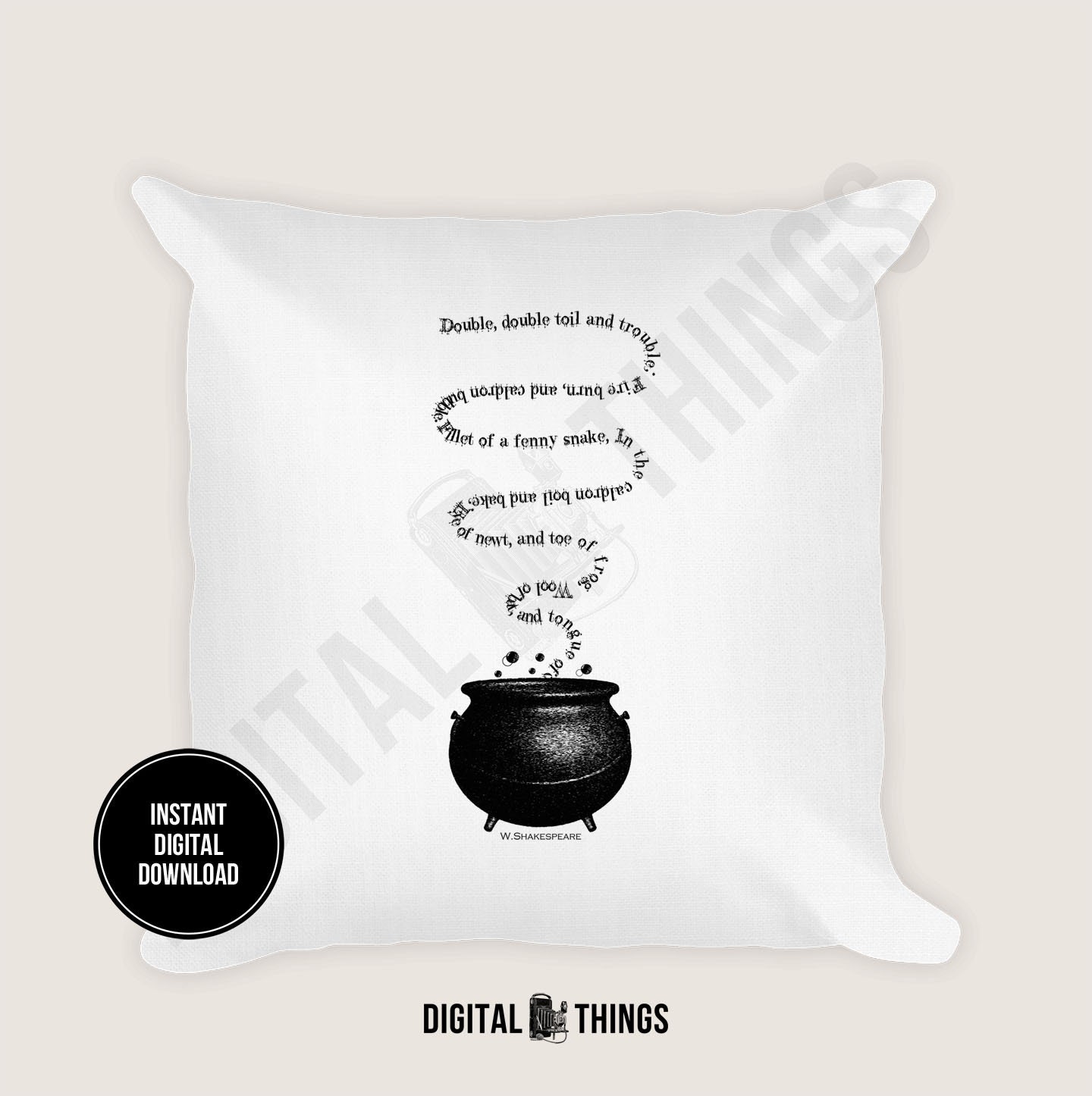 Shakespeare Macbeth Witches Chant Printable: Halloween Cauldron Art ...