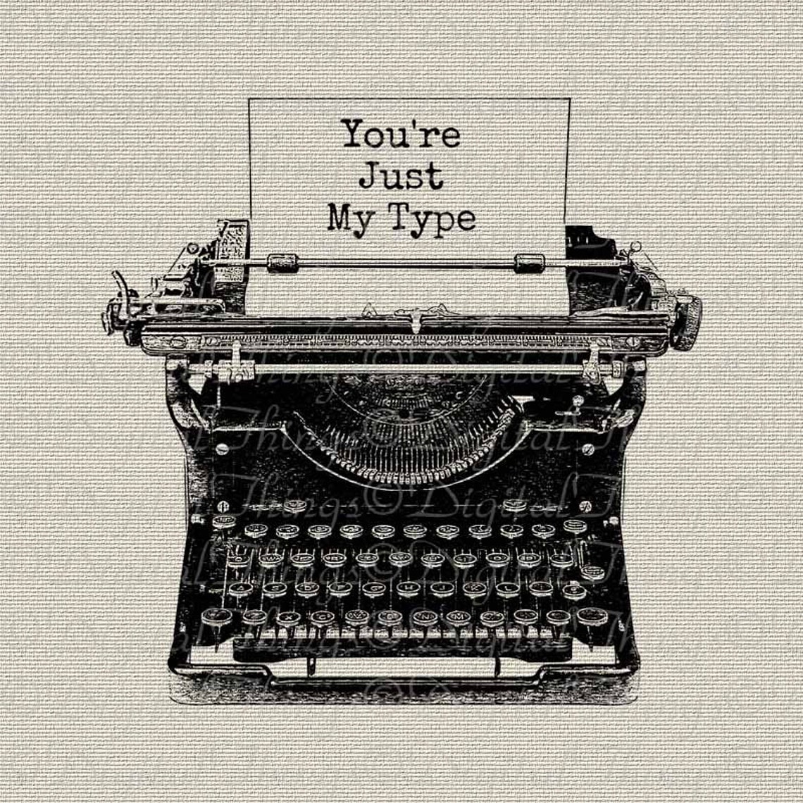 Just My Type Typewriter Valentines Day Typography Wall Decor - Etsy