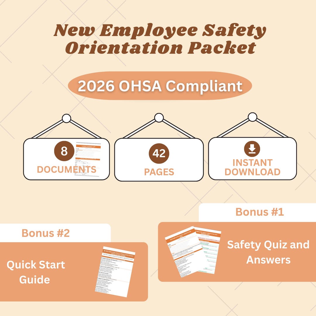 New Employee Safety Orientation Packet | 8 OSHA Forms | 2026 Heat ...