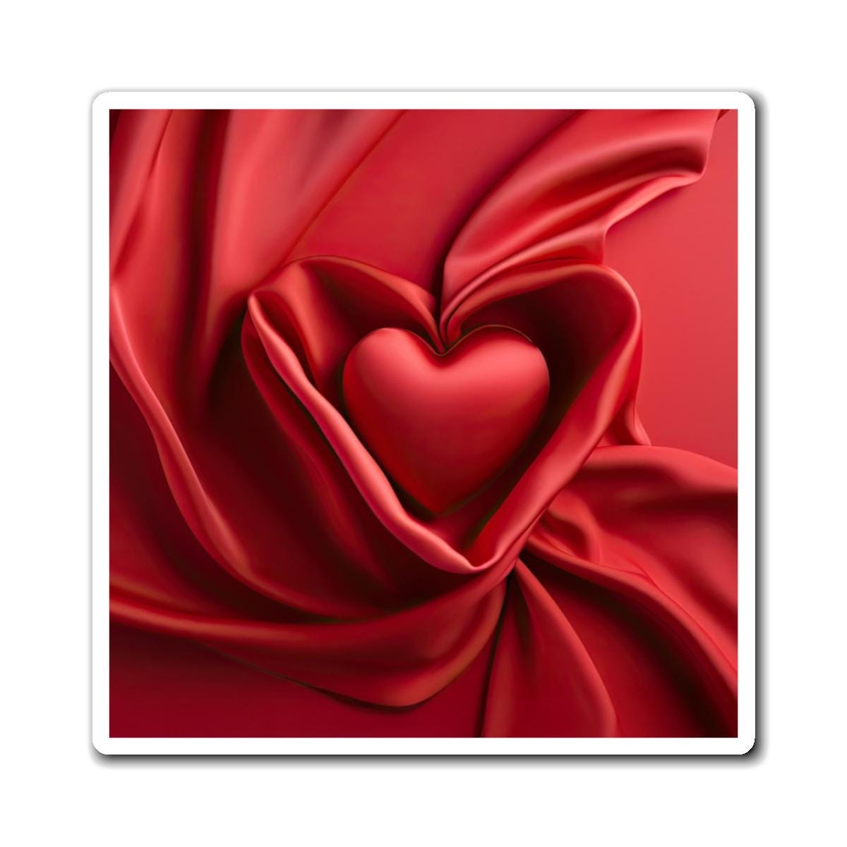 Red Satin Heart Magnet | Valentine Love Fridge Magnet - Etsy