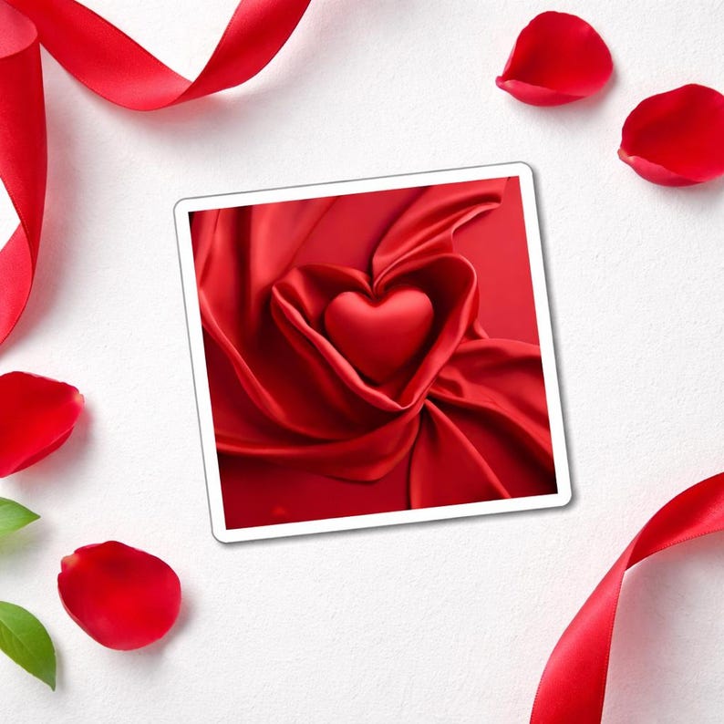 Red Satin Heart Magnet | Valentine Love Fridge Magnet - Etsy