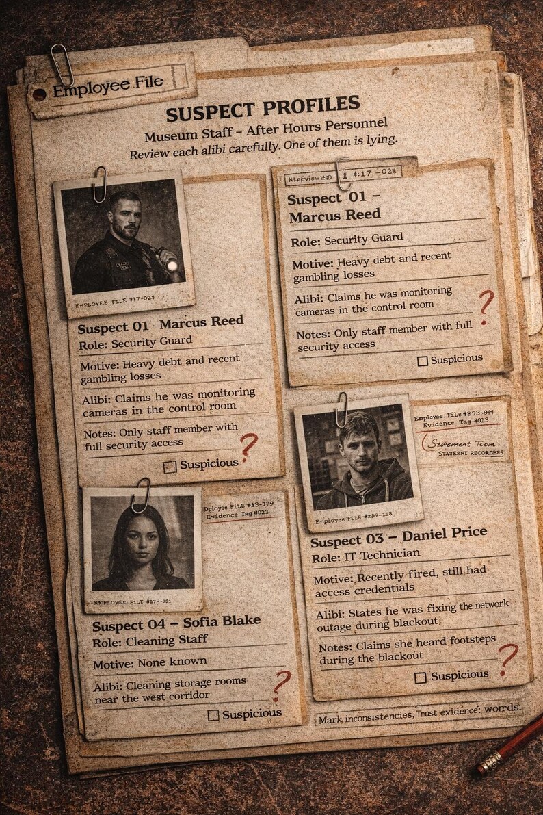Detective Escape Room Printable – Mystery Case File Puzzle Game for ...