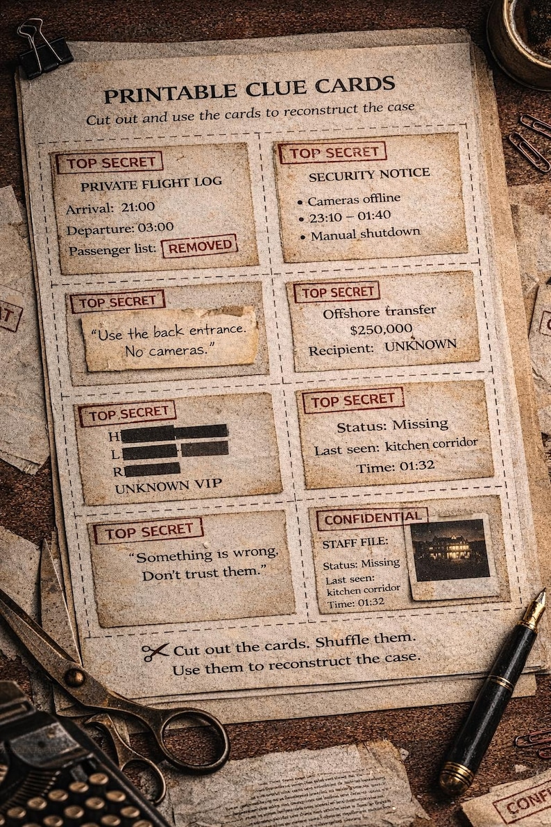 Murder Mystery Party Game Printable | Detective Investigation Kit ...