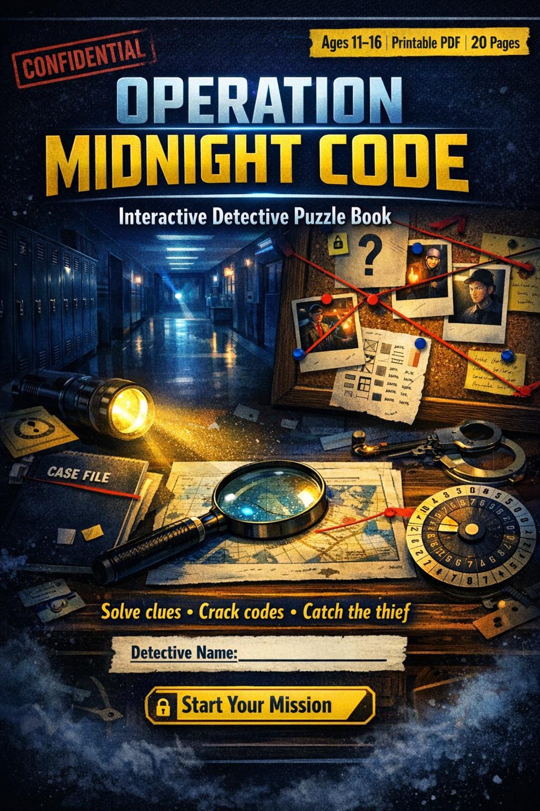Detective Puzzle Book | Operation Midnight Code, Escape Room Game ...