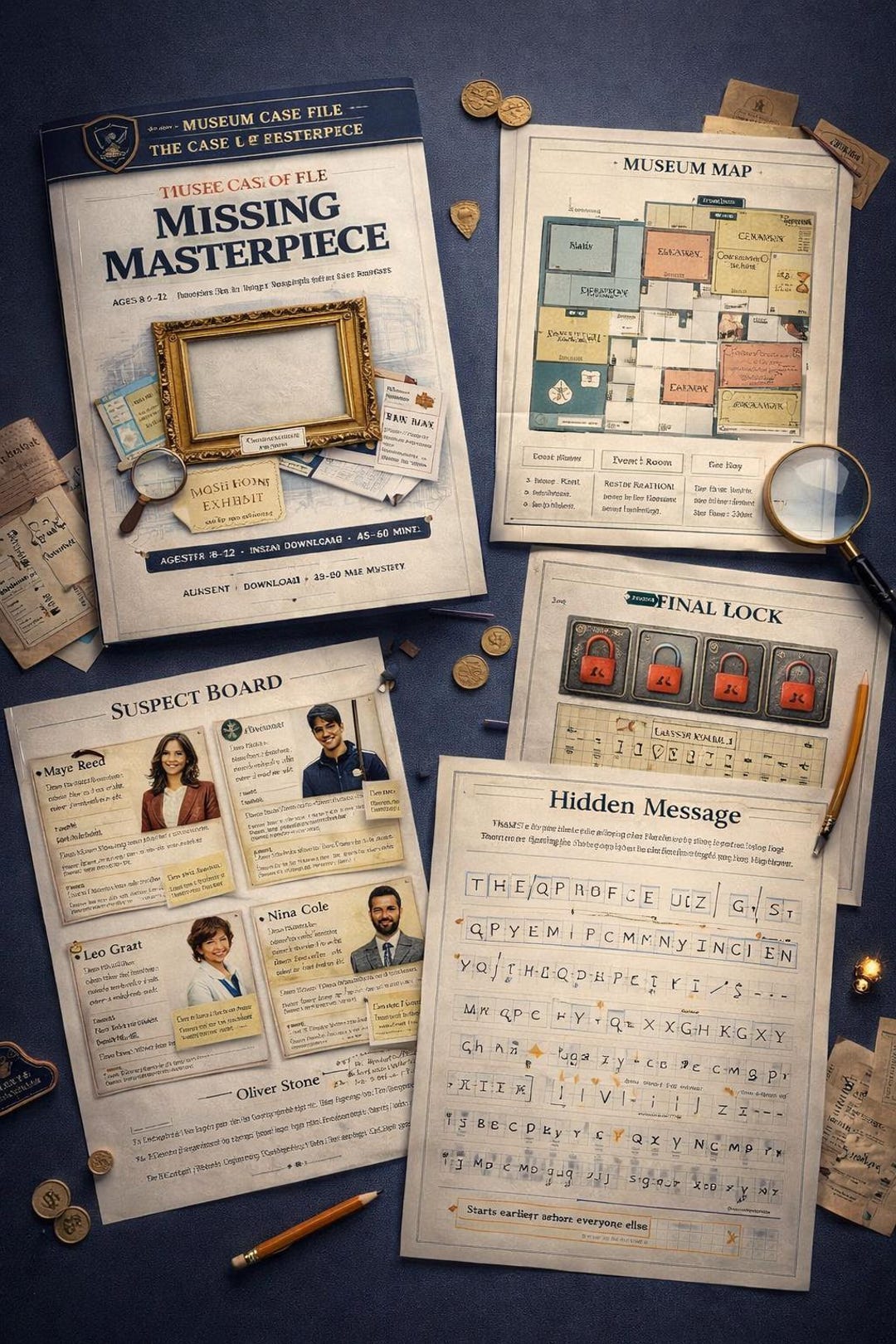 Museum Mystery Detective Game for Kids, Printable Escape Room, Case ...