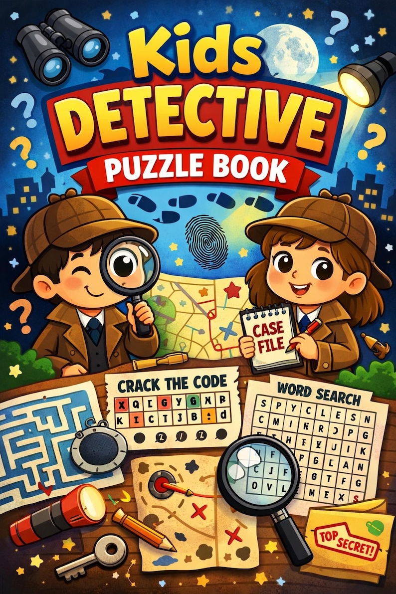 Kids Detective Activity Book Printable PDF | Mystery Puzzles, Hidden ...