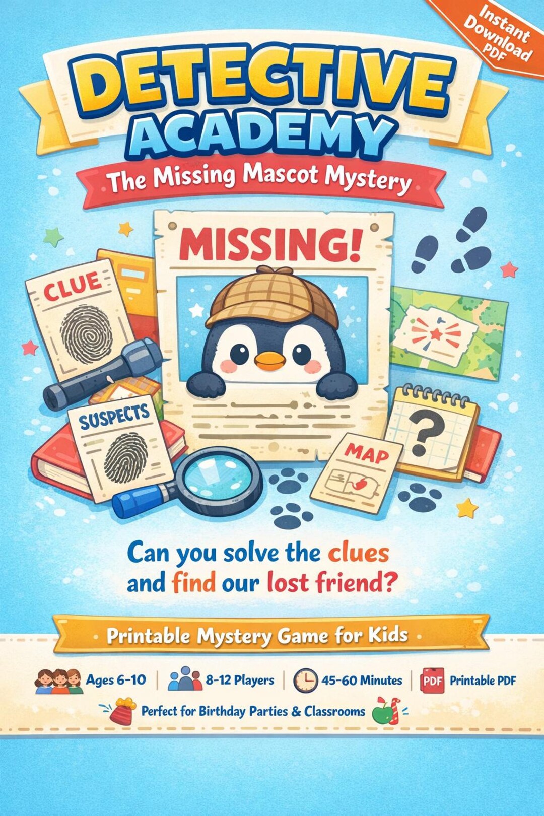 Kids Detective Mystery Game | Birthday Scavenger Hunt Activity ...