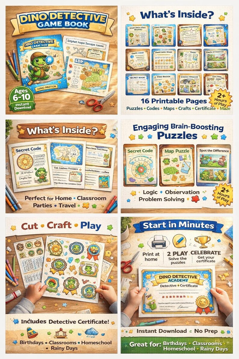 Dinosaur Escape Room – Kids Detective Game Book, Ages 6-10 (PDF ...