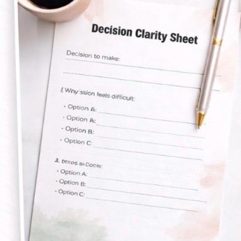 Decision Clarity Sheet - Etsy