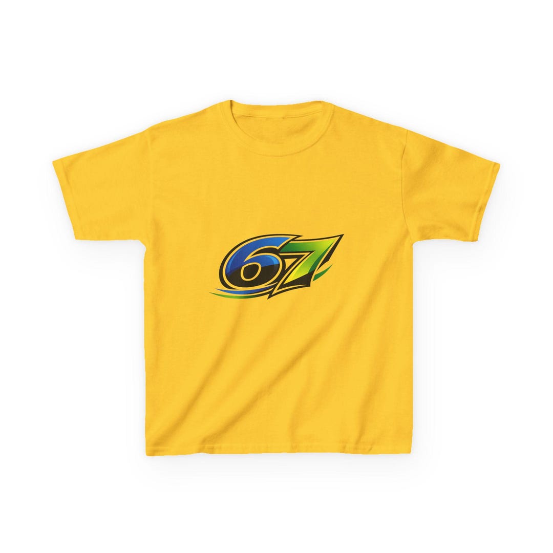 67 Racing Logo Kids Tee | Blue Green Number Graphic - Etsy