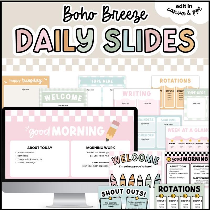 Boho Meeting Agenda - Etsy