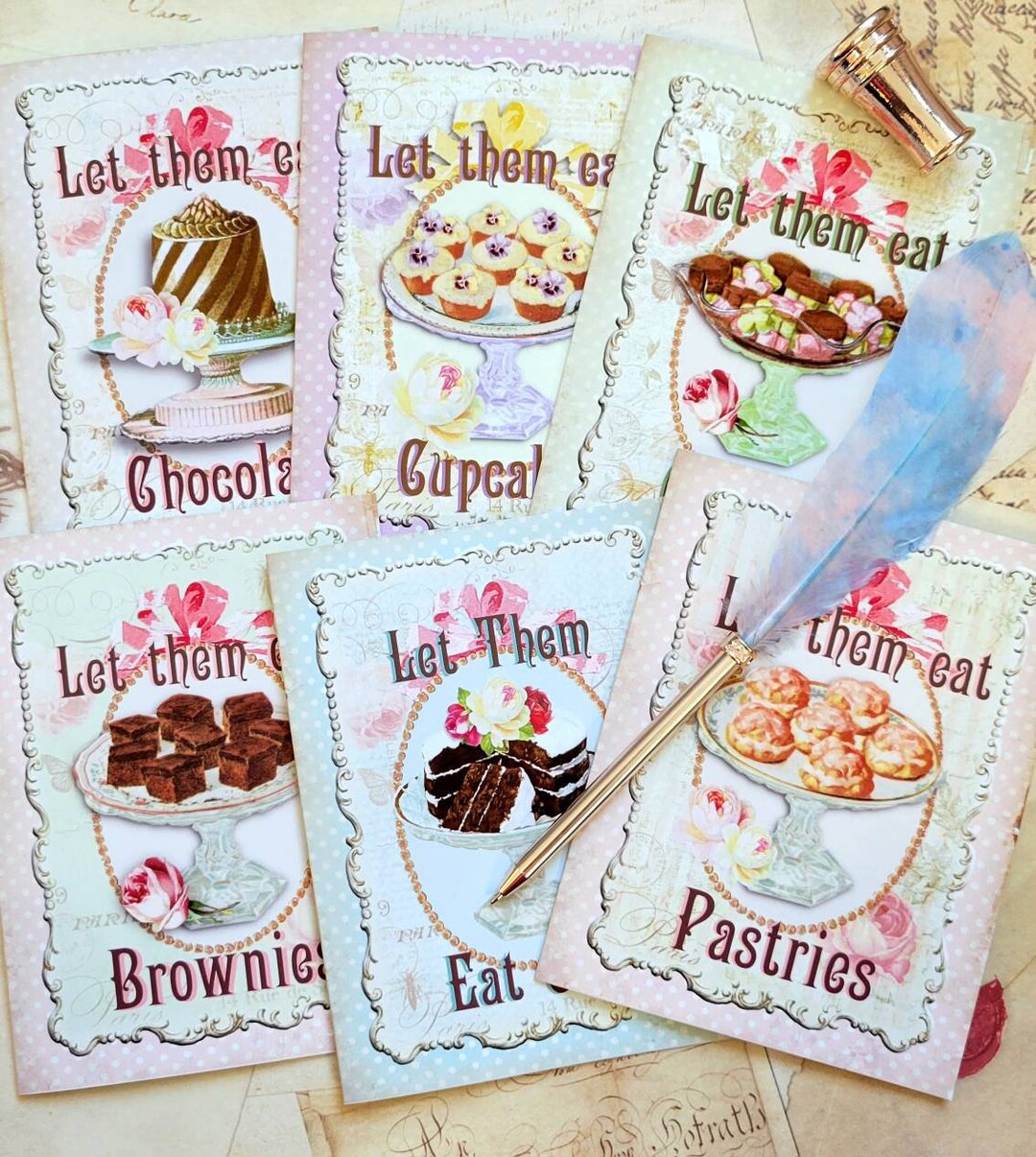 Marie Antoinette French Pastries Note Cards Let Them Eat Cake ...