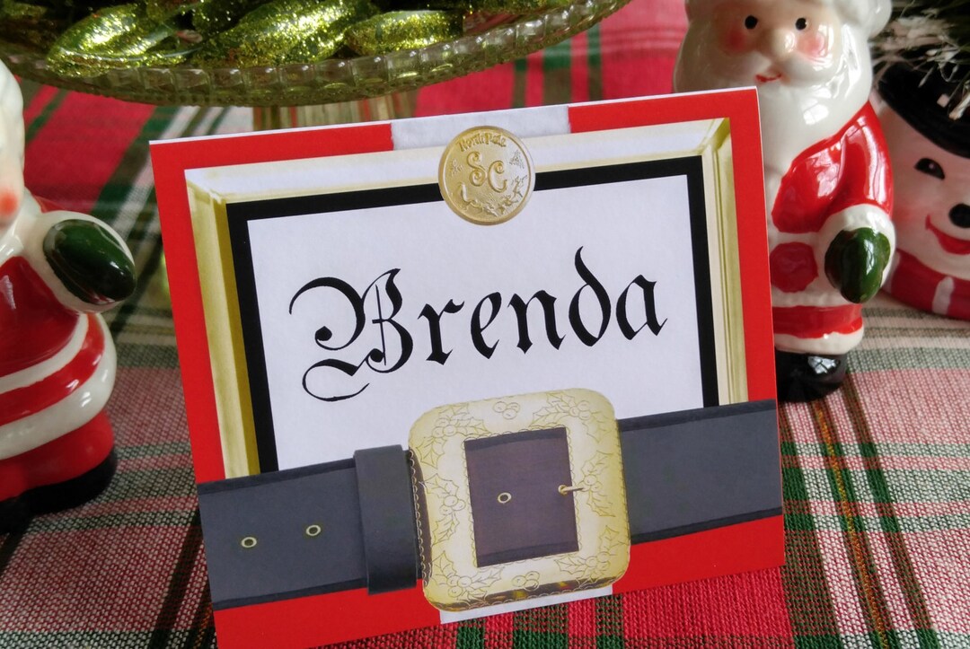 VICTORIAN CHRISTMAS SANTA Place Cards Personalized Place Cards Vintage ...
