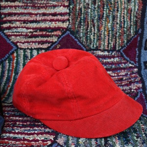 Vintage Red Corduroy Hat - Etsy