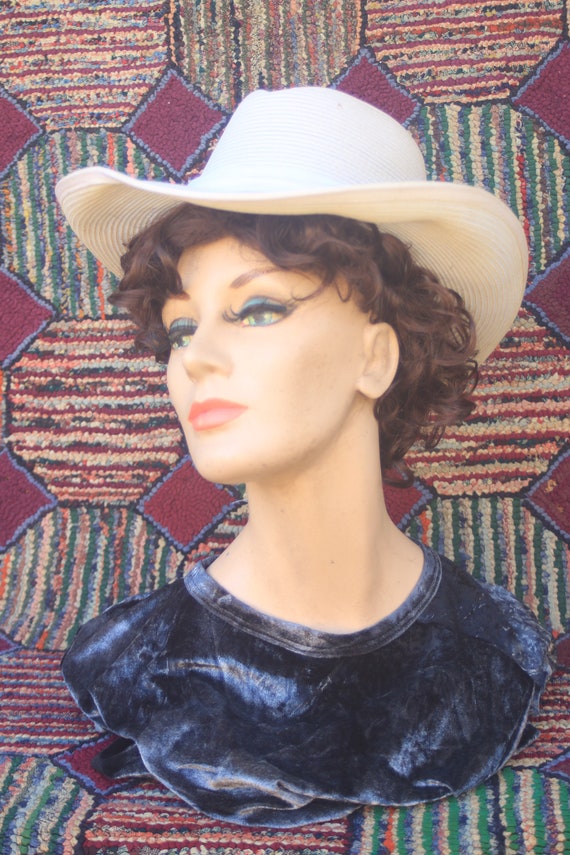 Vintage Straw Fedora Hat - Gem