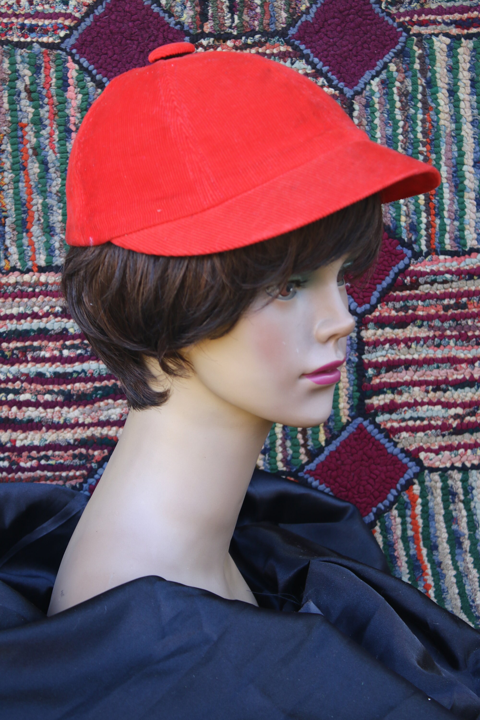 Vintage Red Corduroy Hat - Etsy